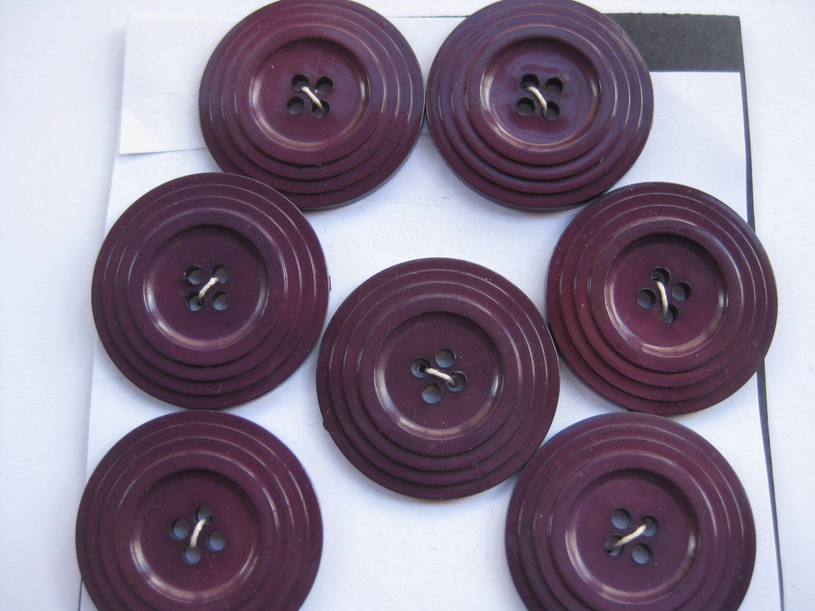 28.5mm Large Glossy Tiered Eggplant Purple Concave Vintage Sewing ...