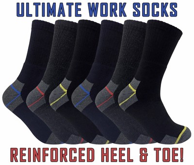 Mens Ultimate Heavy Duty Cushioned Cotton Steel Toe Boot Crew Work ...