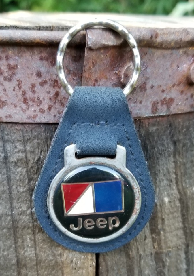 Vintage AMC Jeep Genuine Grain Leather Key Ring Keychain | eBay