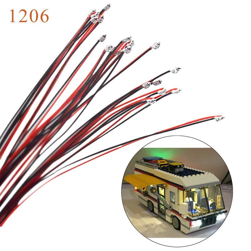 3v 12v Pre-soldered Micro LED Lamps Wired Mini Bulbs Street Lights 1206 ...