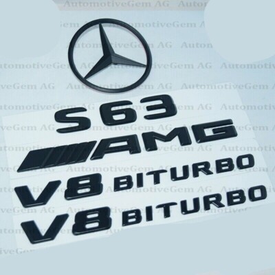 Mercedes Benz S63 SEDAN W222 AMG V8 BITURBO Rear Star Emblem Badge ...