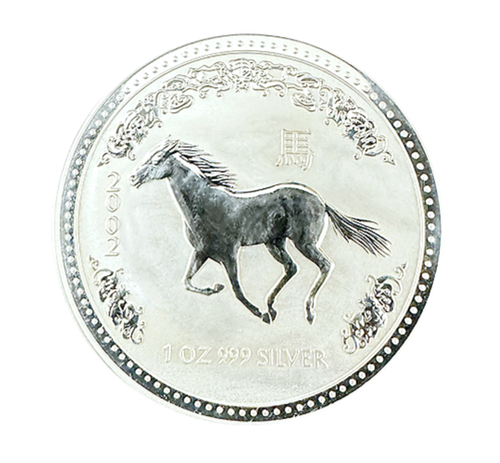 2002 Lunar Year of the Horse - Perth Mint 0.999 Silver 1 Oz PROOF ...