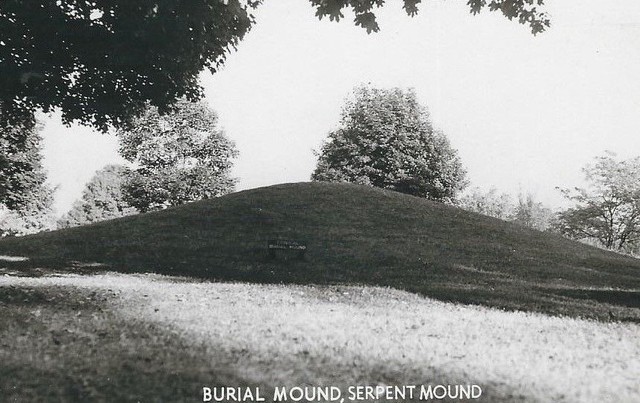 CF-144 OH, Burial Mound Serpent Mound Museum Real Photo Postcard RPPC ...