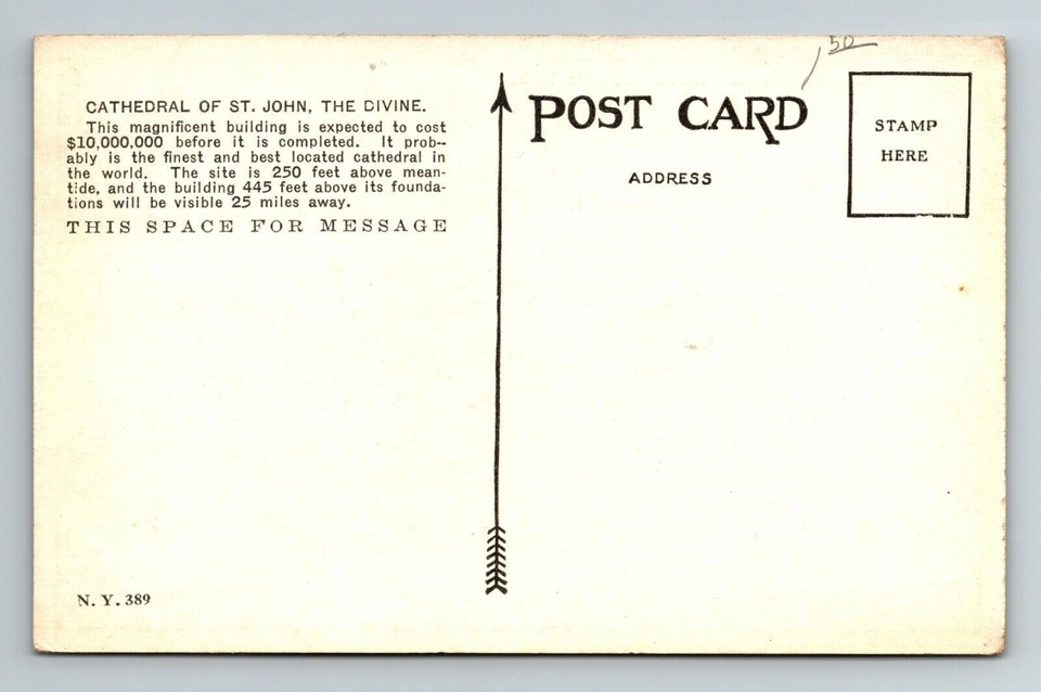 NY-New York City, Cathedral Of St. John The Devine Vintage Souvenir Postcard | eBay