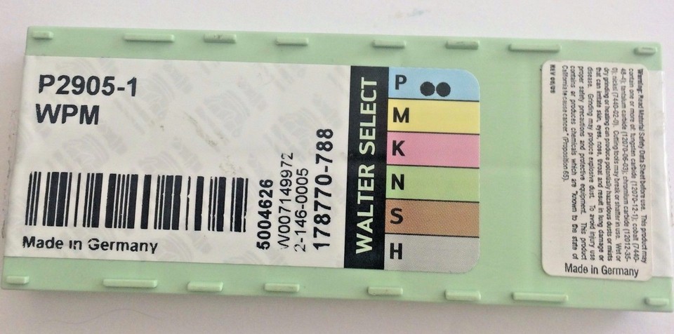 Walter Select Carbide Inserts -P2905-1 WPM -Qty.10 NEW | eBay