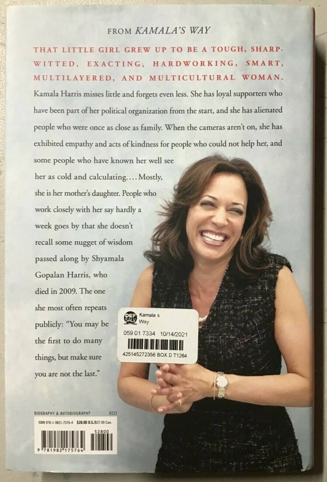 Kamala's Way : An American Life by Dan Morain (2021, Hardcover) for ...