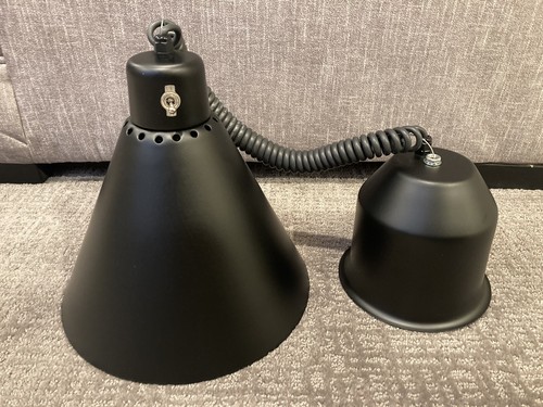 Hanson Heat Lamps Retractable Cord Ceiling Mount Heat Lamp in Black | eBay