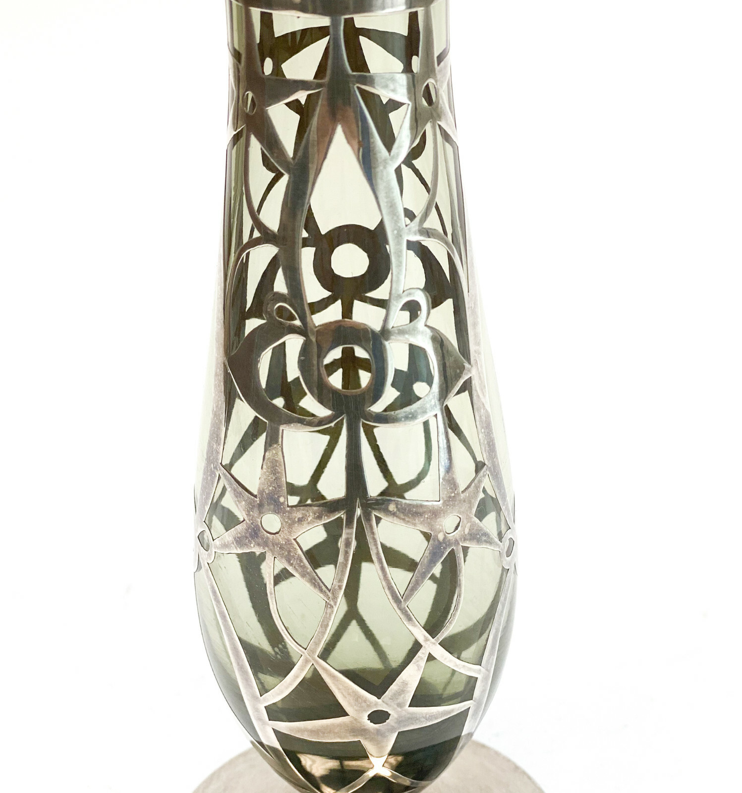 Friedrich Wilhelm Spahr 1000 Silver Glass Overlay Footed Vase | eBay