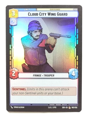 STAR WARS UNLIMITED SoR #063 CLOUD CITY WING GUARD COMMON FOIL UNIT | eBay