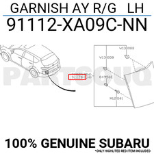 Subaru Genuine Parts 91112AL490 Garnish AY R QTR LH for sale online | eBay
