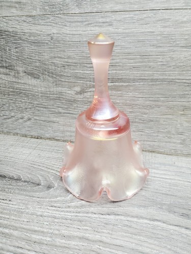 VTG Fenton Pink Luster Satin Glass Bell With Ruffled Edge | eBay