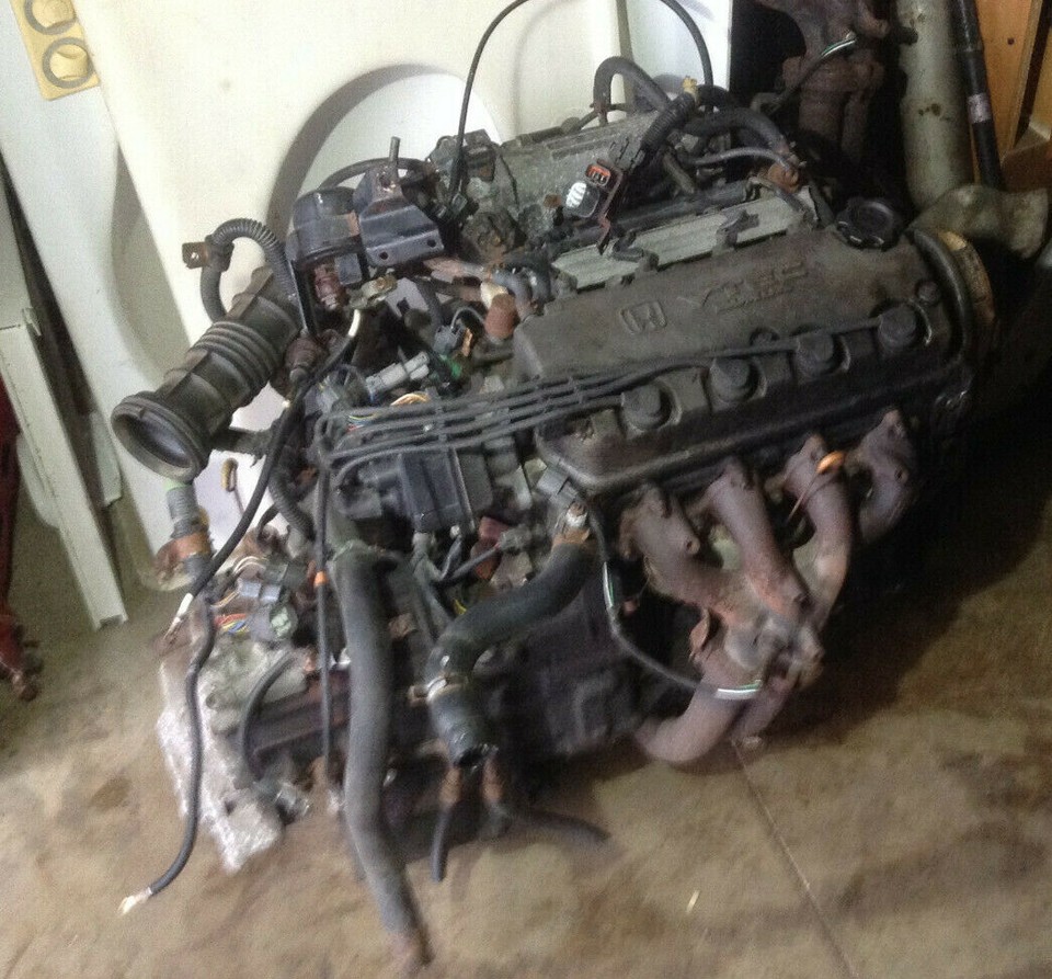 92-95 honda civic del sol motor engine d16 d16z6 1.6l vtec long block ...