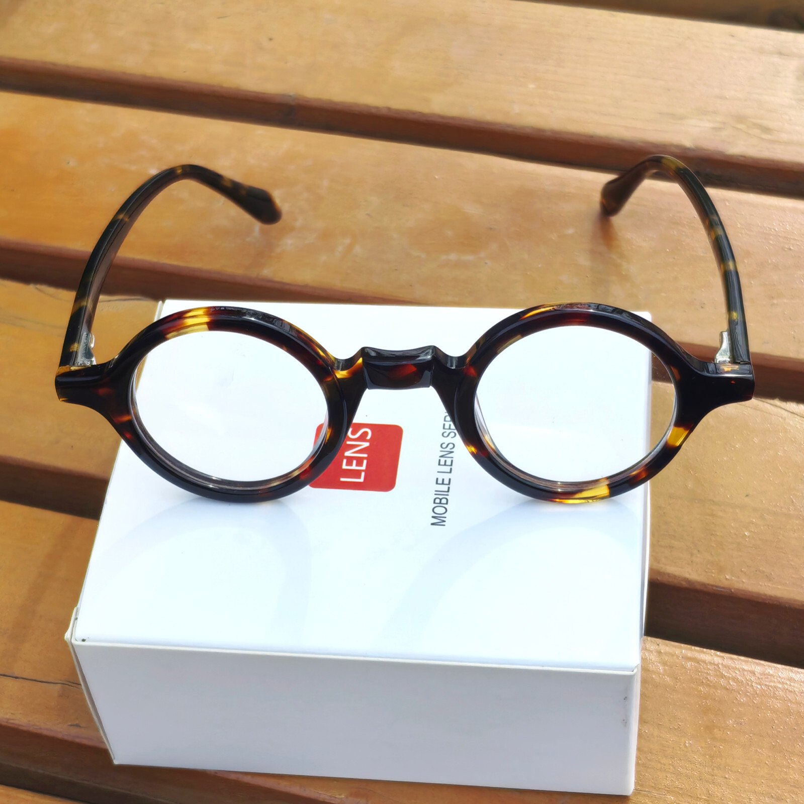 Small Round Acetate Eyeglass frames Retro Full Rim Leopard Glasses ...