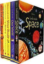Usborne LOOK Inside Collection 6 Books Set-space Animal Homes Our World ...