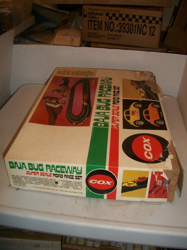 COX / ELDON BAJA BUG RACEWAY SUPER SCALE ROAD RACE SET (NEVER ASSEMBLED ...