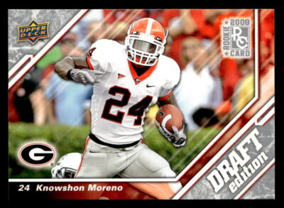Knowshon Moreno 2009 Upper Deck Draft Edition Rookie Card #8 Georgia ...