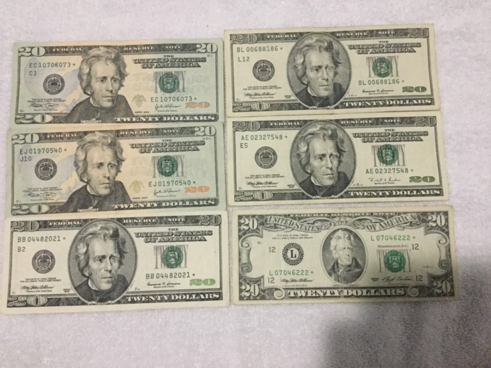 $20.00 US Currency “Star Note” Lot - 15 Notes w/free shipping | eBay
