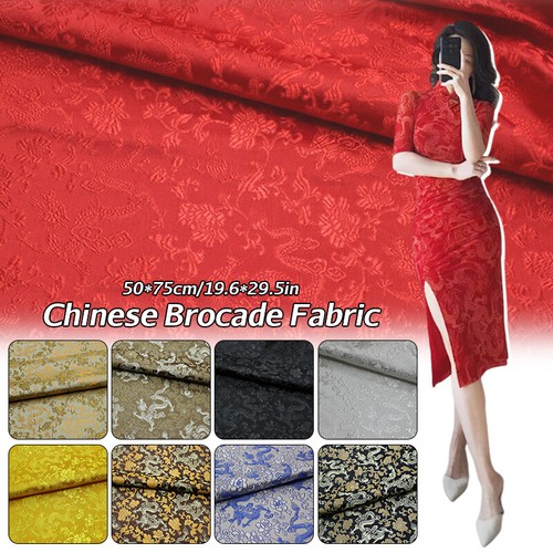 Chinese Tang Costume Brocade Jacquard Fabric Cheongsam Dragon Pattern ...