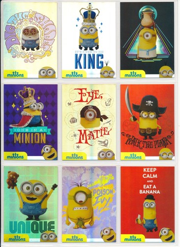 2015 The Minions Movie Trading Cards Holo-Foil Mixed Insert Lot of (9 ...