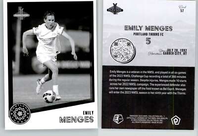 Emily Menges 2023 Parkside NWSL Black & White #57 Portland Thorns | eBay