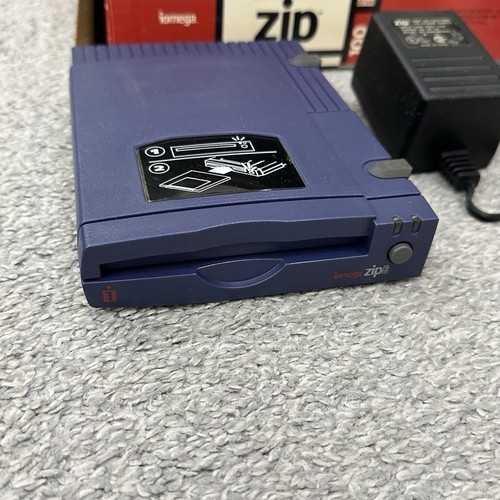 Vintage Iomega ZIP 100 Z100S2 External SCSI Disk Drive W/ Cables & Box ...