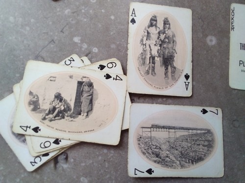 Antique Fred Harvey Great Southwest Playing Cards 52/52 + joker NATIVE ...