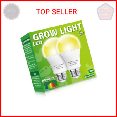 2 Pack LED Grow Light Bulbs A19 Bulb, Full Spectrum Plant Light Bulb ...