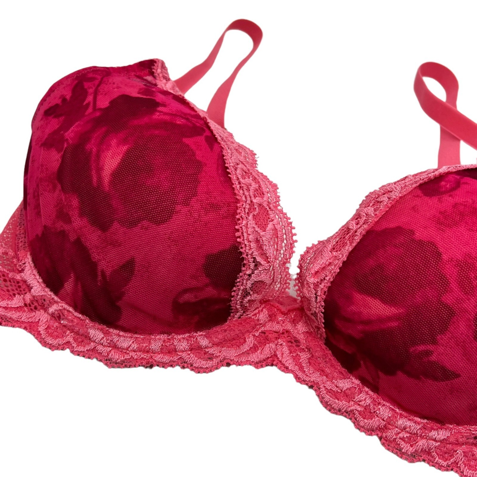 Natori Feathers Contour Plunge Bra Roses & Lace 32D #… - Gem