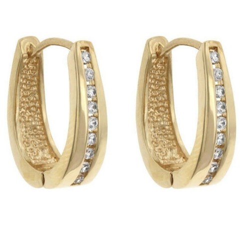 18k Gold Pl. Round. 18ct White Topaz Earrings | eBay