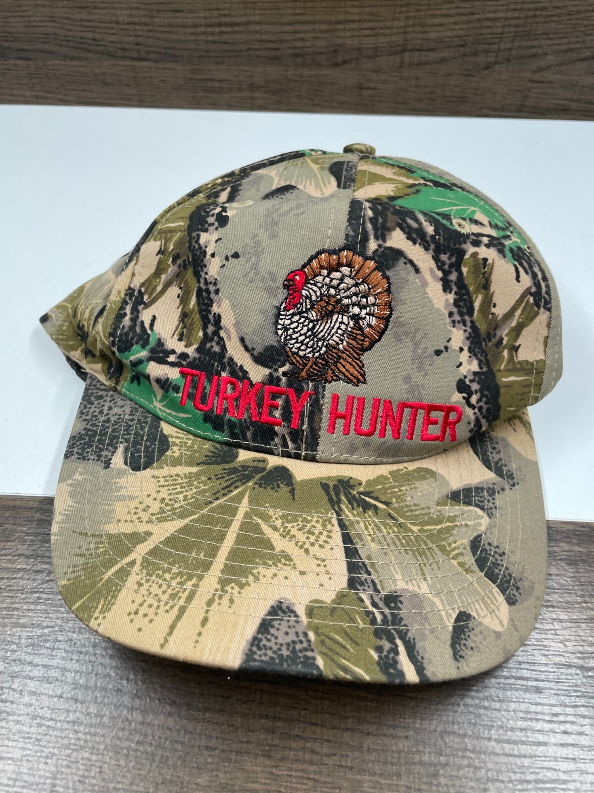 VINTAGE Turkey Hunter Camouflage Outdoor Hat Cap Snap… - Gem