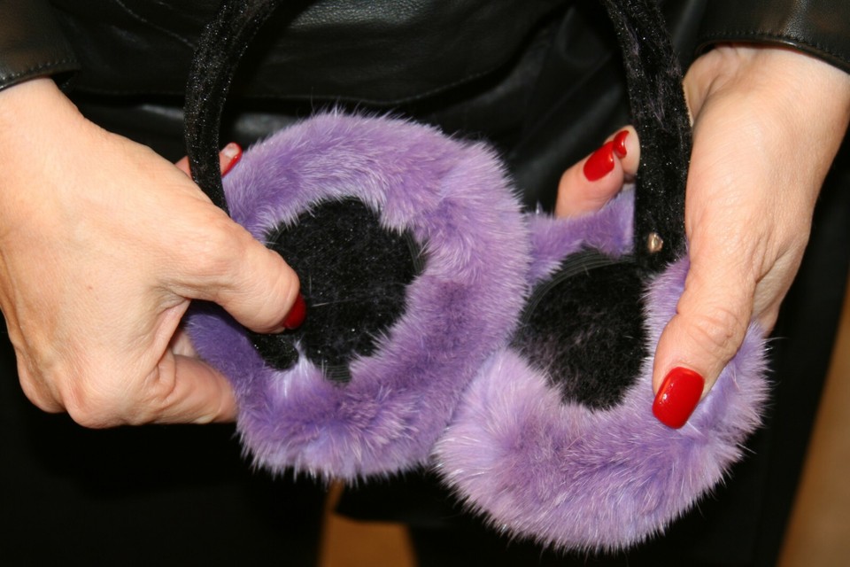 New Lavender Purple Mink Fur Ear Muffs Efurs4less | eBay