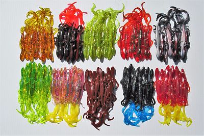 100 - 6" Plastic Lizards - 10 Different Colors - Bass Fishing Lures ...