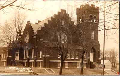 Colfax Indiana Christian Church IN Postcard AZO 1904-18 Real Photo RPPC ...