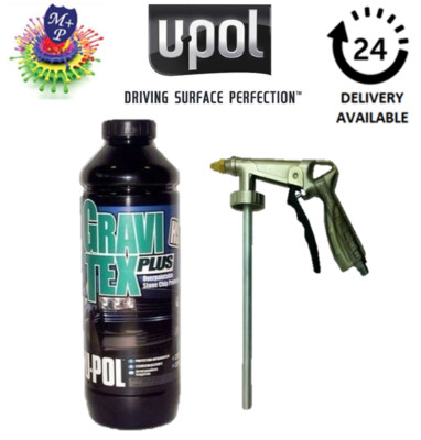 Upol Gravitex Black Stone Chip Protection 1 Litre + Air Gun ...