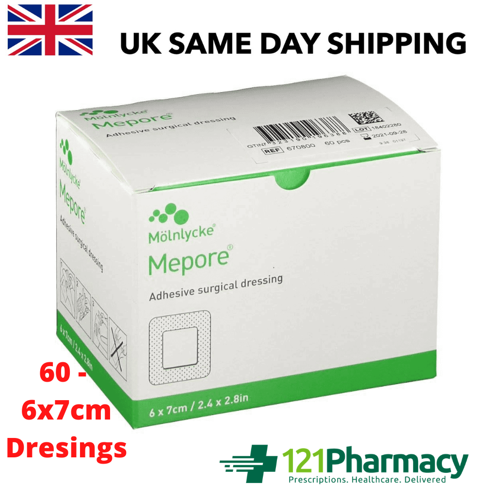 Mepore 6 x 7cm WOUND Dressings - 60 - FULL BOX First Aid + Tattoo Use ...