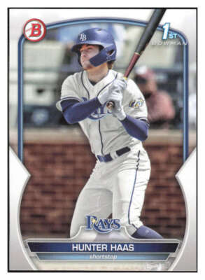 Hunter Haas RC 2023 Bowman Draft #BD-160 Pre ROOKIE MLB Rays ID:87487 ...