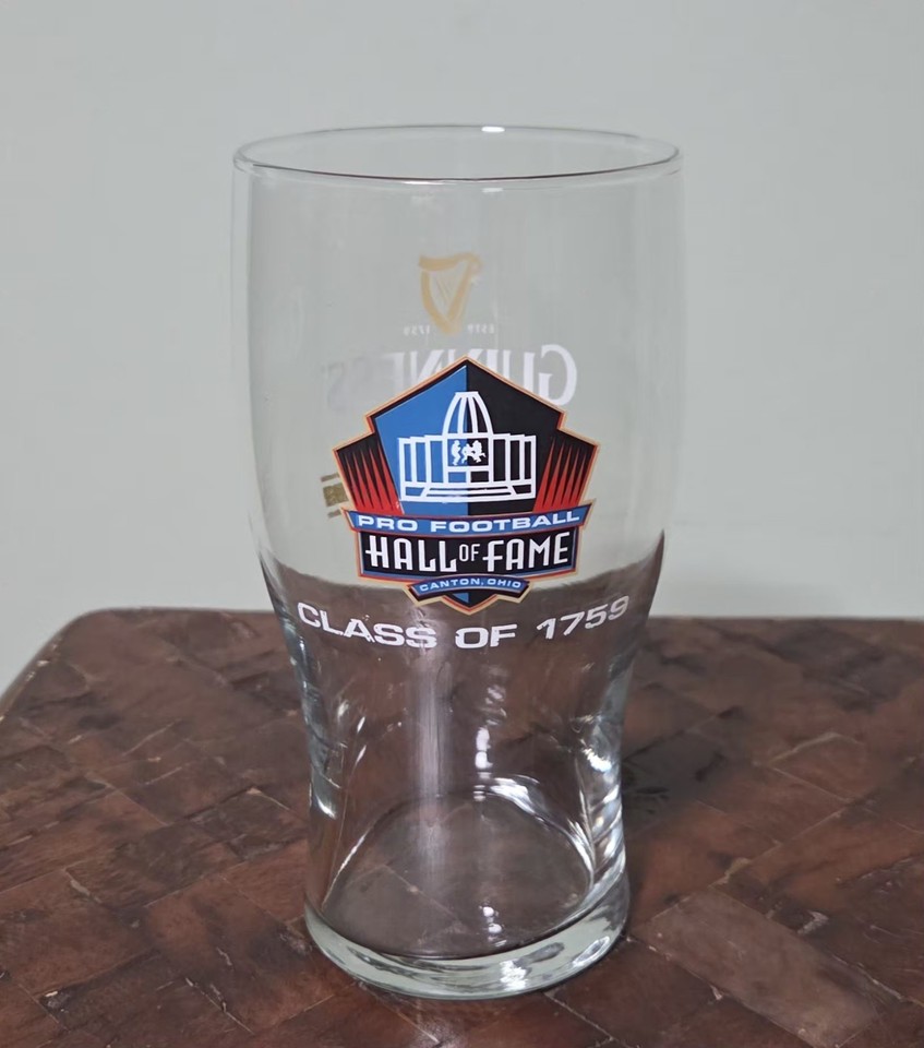Guinness NFL Football Hall Of Fame Class Of 1759 20oz Beer Glass Dublin ...