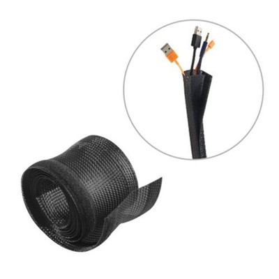BRATECK Flexible Cable Wrap Sleeve with Hook and Loop Fastener 135mm/5. ...