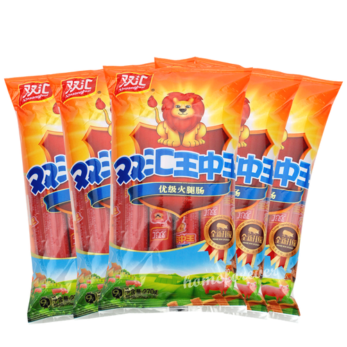 270g x 5 Bags Shuanghui Ham Sausages Chinese Specialty 中国双汇王中王优级火腿肠中国特产 ...
