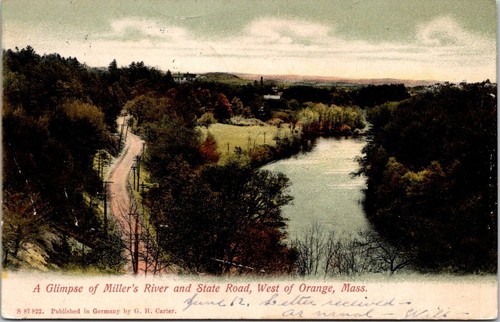 Orange MA Miller's River State Road G H Carter Pub Germany c1905 ...