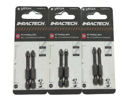 Vega IMPACTECH #2 Phillips Impact Bits 1/4" Hex Shank 6 Pieces | eBay