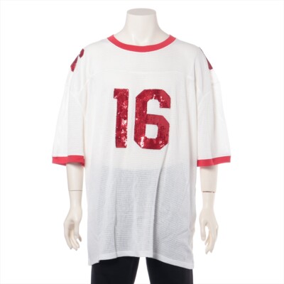 Celine Hedi Period Cotton mesh t-shirt M Men's White x red Celine Hedi Period Cotton mesh t-shirt M Men's White x red