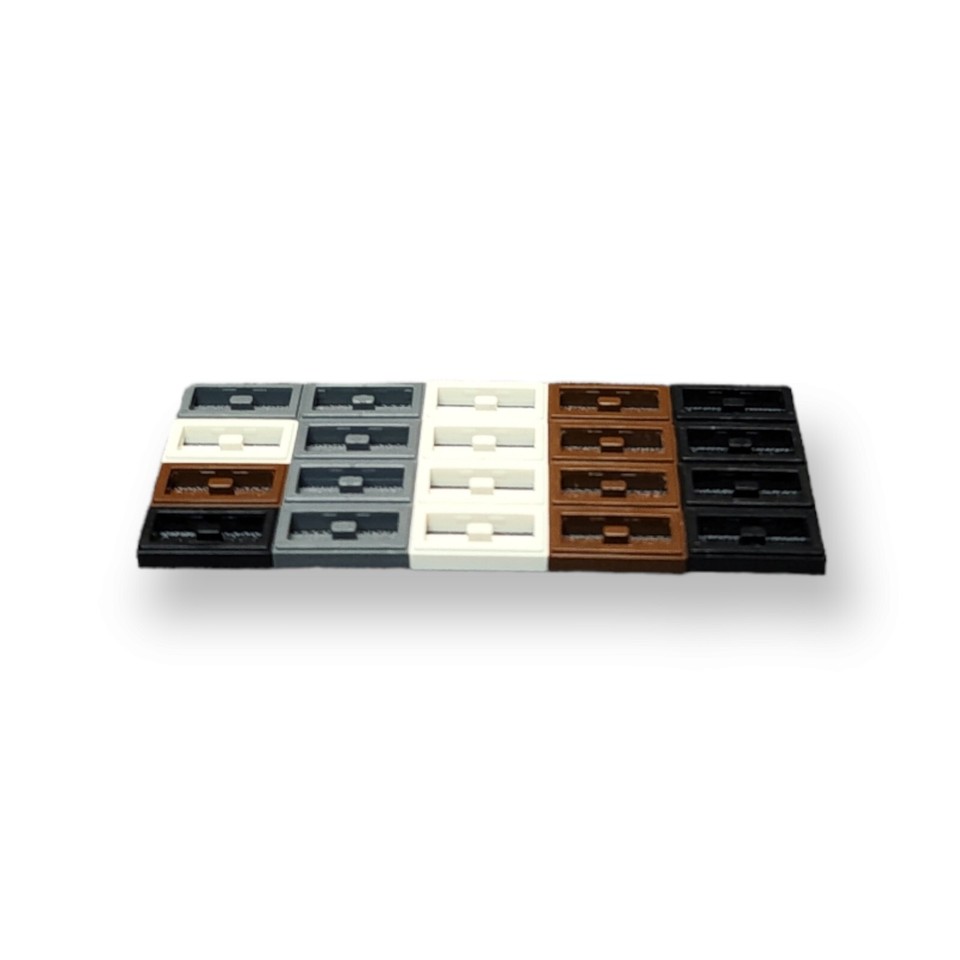 Lego 2412b Black White Gray Brown Tile Grille 1x2 Bottom Groove Lip ...