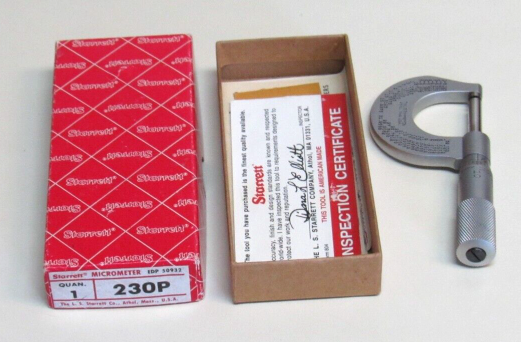 Starrett Micrometer 230 P Edp 50932 With Wrench In Box New | eBay