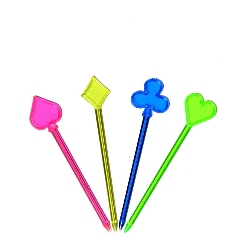 10-50X Reuse Plastic Cocktail Colorful Appetizer Fruit Picks Drink ...