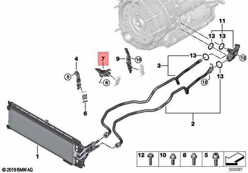Genuine BMW G11 G12 G30 G31 Bracket Transmission Oil Cooler Line ...