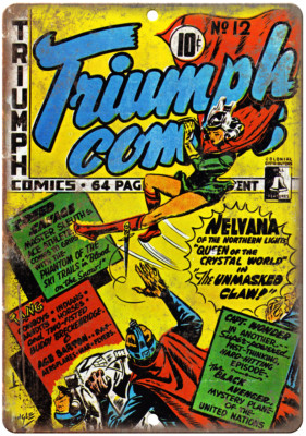 Triumph Comic No 12 Vintage Book Cover 12" x 9" Reproduction Metal Sign ...