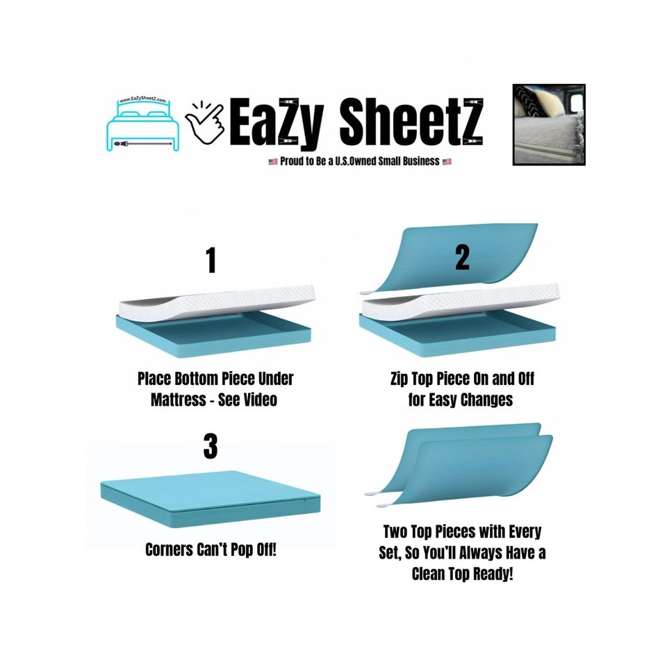Eazy Sheetz®: Fitted Sheets That Won't Pop Off | Zipper Sheets, Stay-On ...