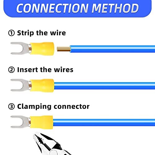 300 Pcs 22-16 16-14 12-10 AWG Insulated Fork Spade U-Type Wire ...