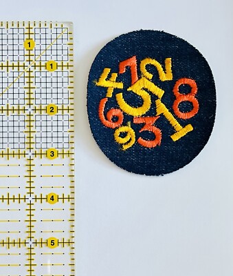 Vintage Denim Number Numbers Embroidered Patch Iron On School Teachers ...